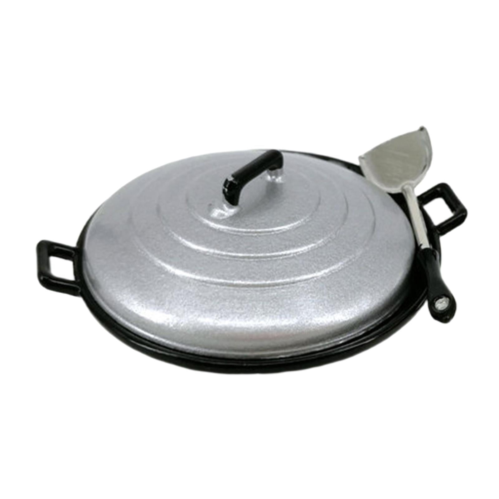 Traditional Frying Pan with Lid and Spatula Kitchen Games for 1/12 ...