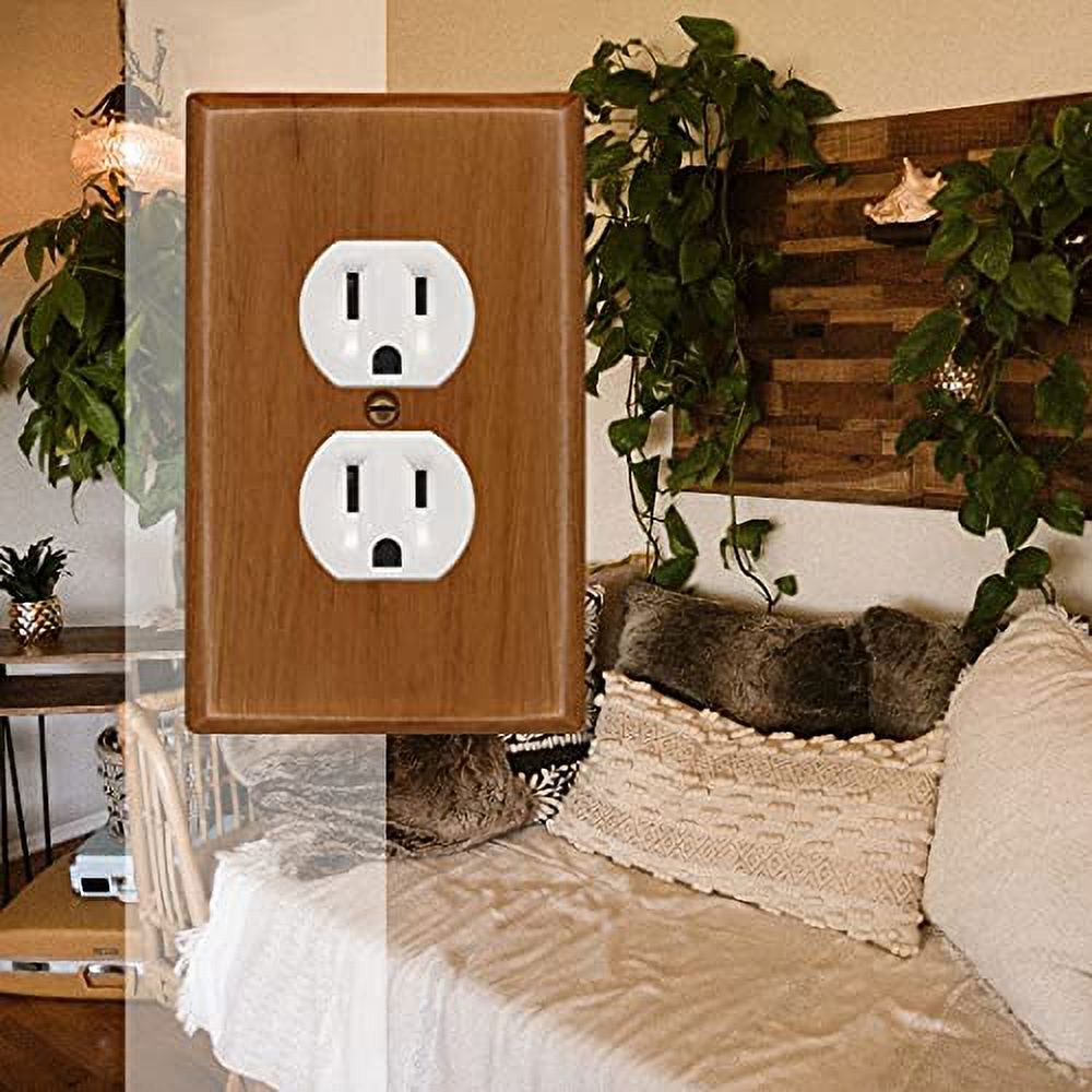 Traditional Genuine Solid Oak Wood, Switch plate, Wall plate, 3 4/8" x ...