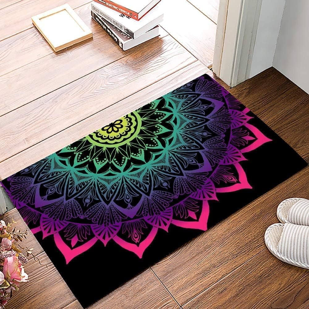 Traditional Geometric Bohemian Mandala Floral Moroccan Tile Print Floor ...