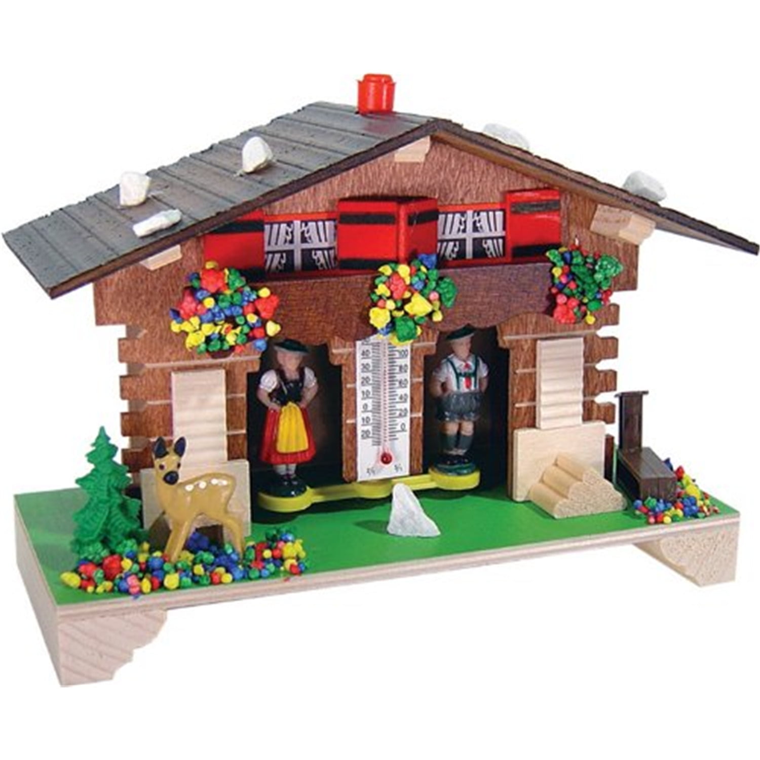 River City Cuckoo Traditional German Weatherhouse with Deer and ...