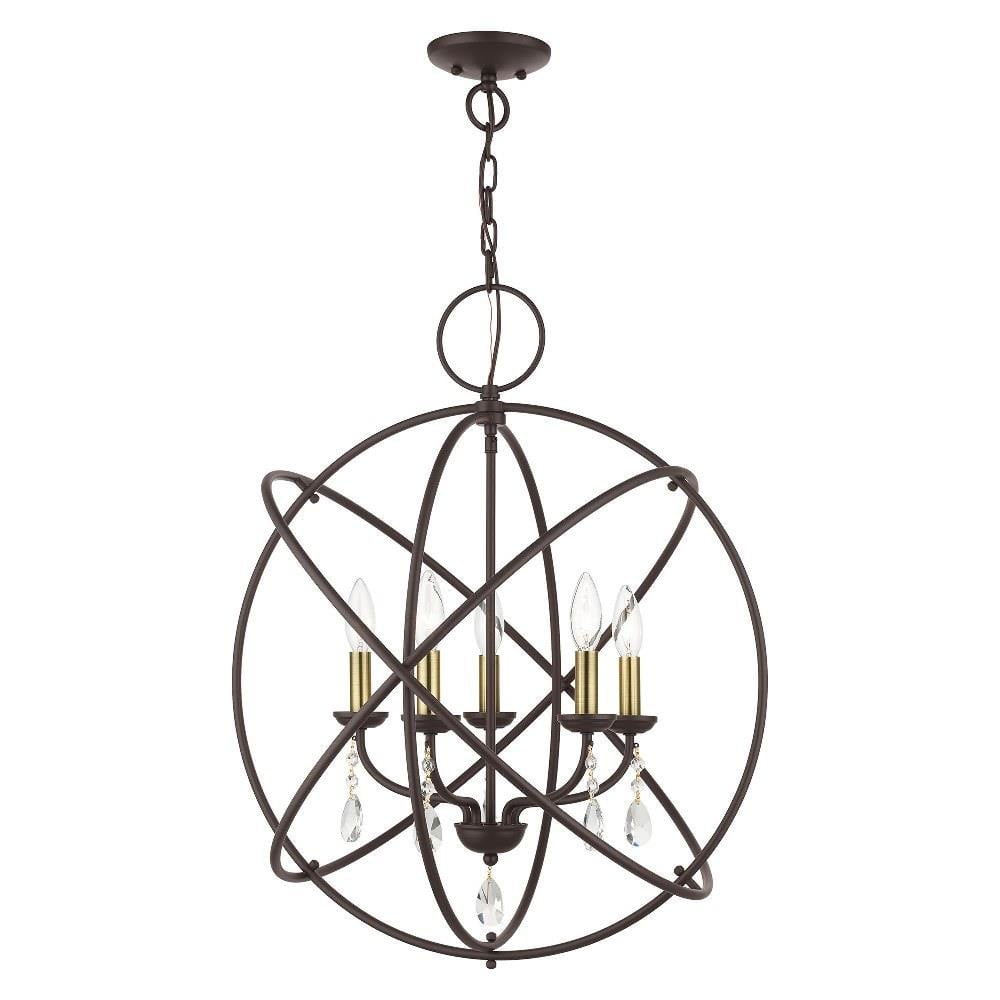 Traditional Glam Chic Five Light Chandelier-Bronze Finish Bailey Street ...