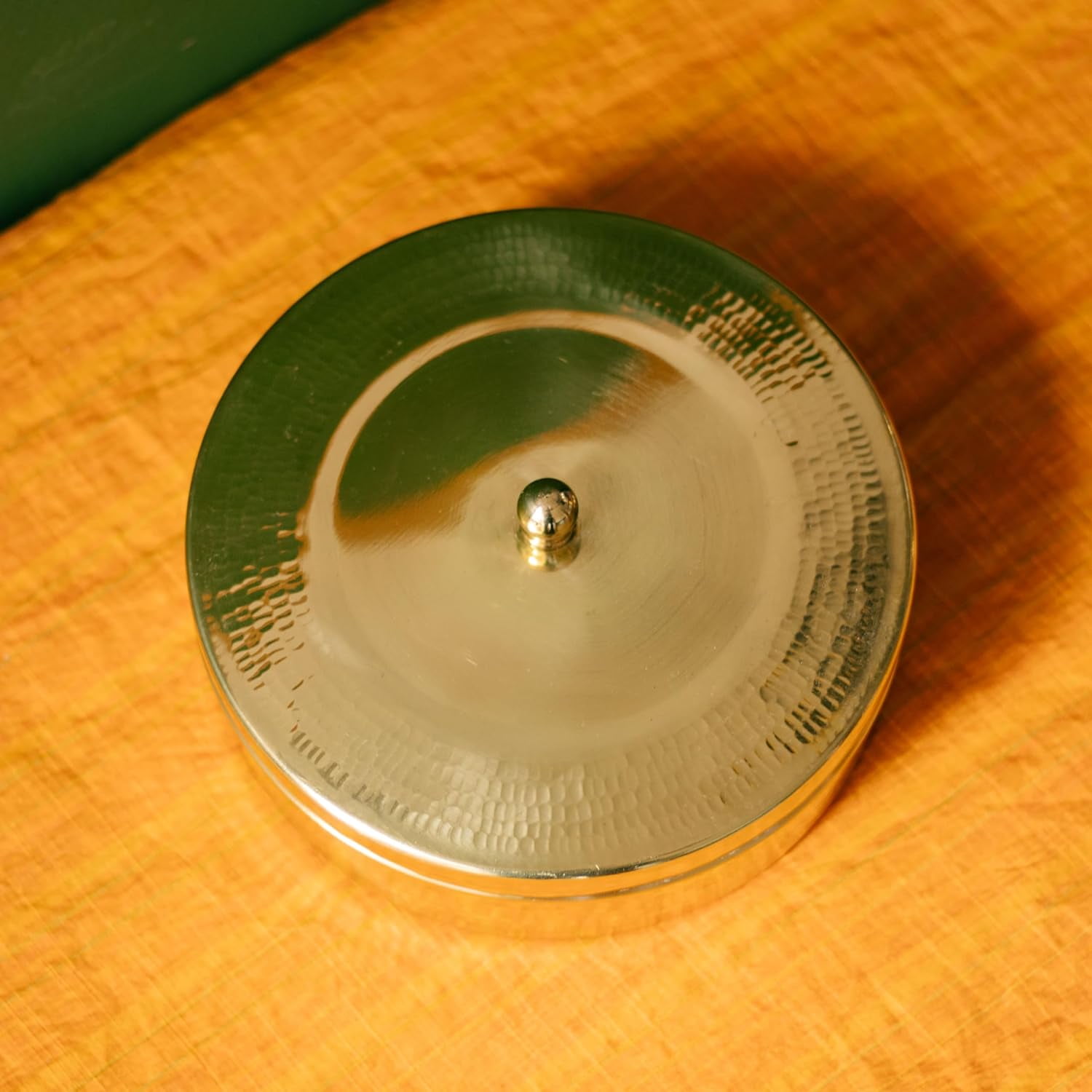 Traditional Golden Brass Spice Box - Medium | Anjaraipetti | Masala ...