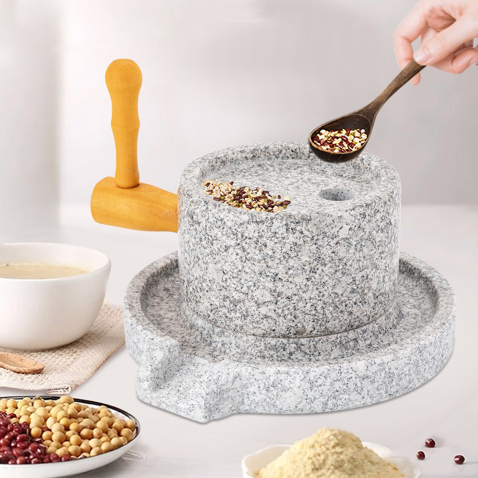 Traditional Granite Millstone, Manual Grain Grinder with Upgraded ...