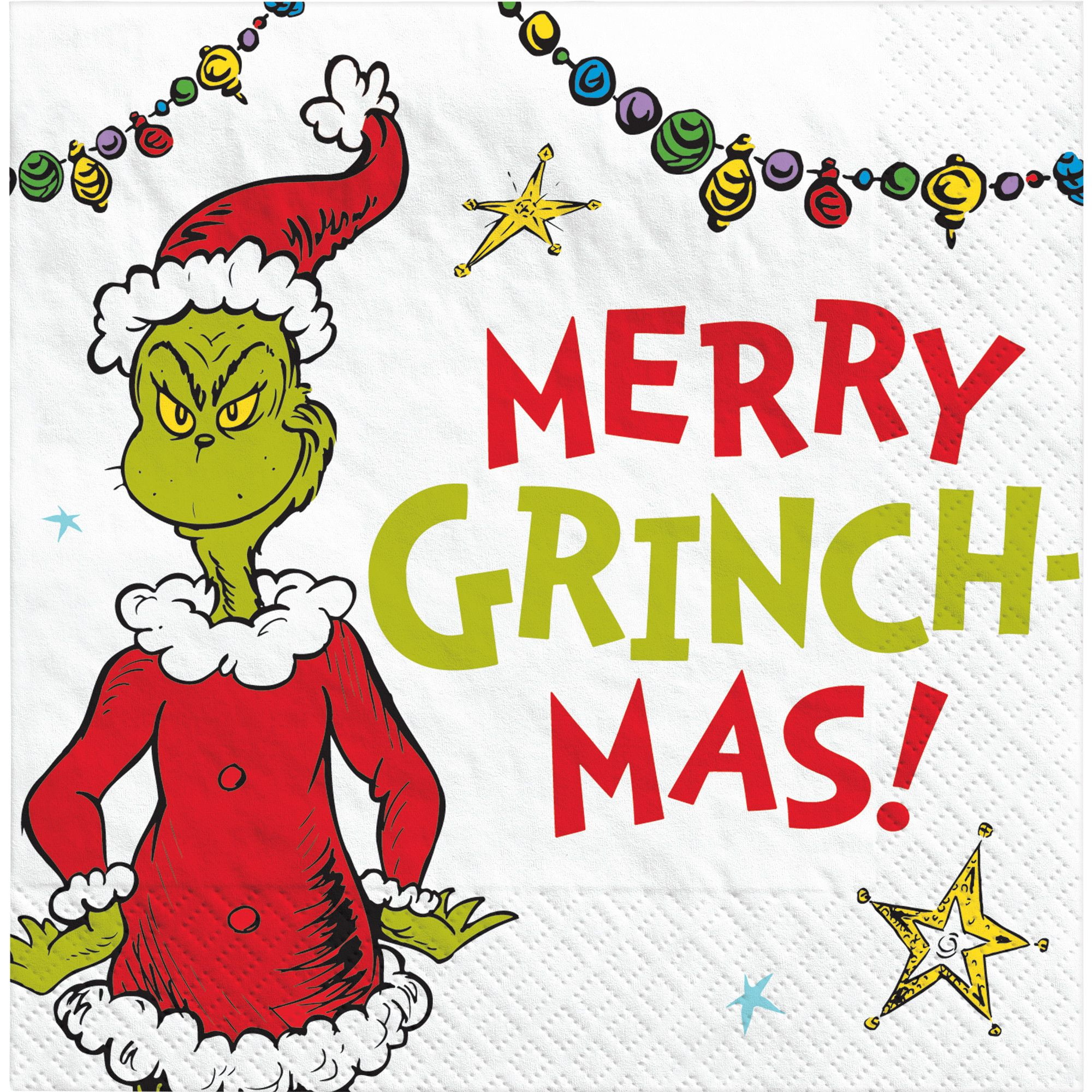 Traditional Grinch Merry Grinchmas Christmas Santa Claus Beverage Paper