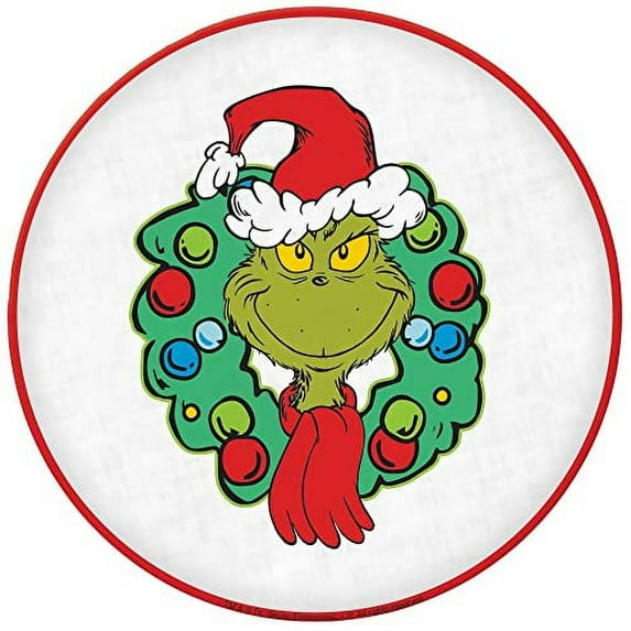Traditional Grinch 14" Multicolor Round Serving Dish Platter - 1 Pc ...