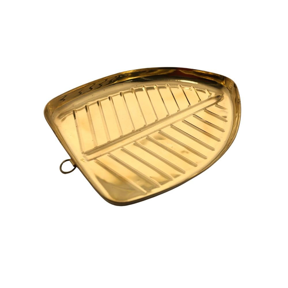 Traditional Handcrafted Brass Banana Leaf Shape Pooja Thali Aarti Arthi ...