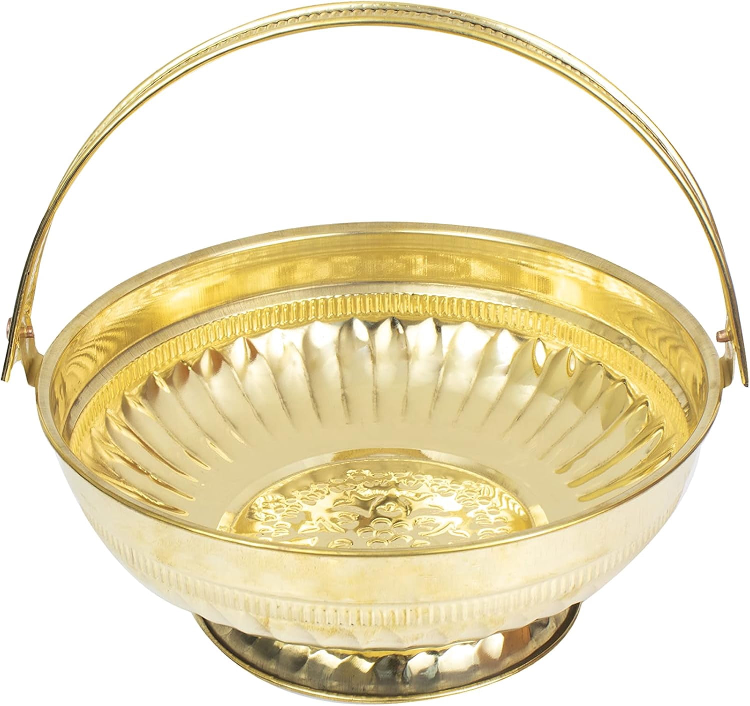 Traditional Handcrafted Lakshmi Brass Flower Basket for Pooja/Worship ...