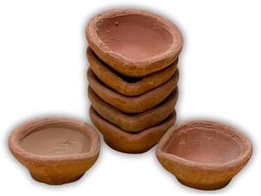 Traditional Handmade Plain Earthen Clay (Mitti) Diya for Diwali, Navratri, Diwali Decor, Home ...