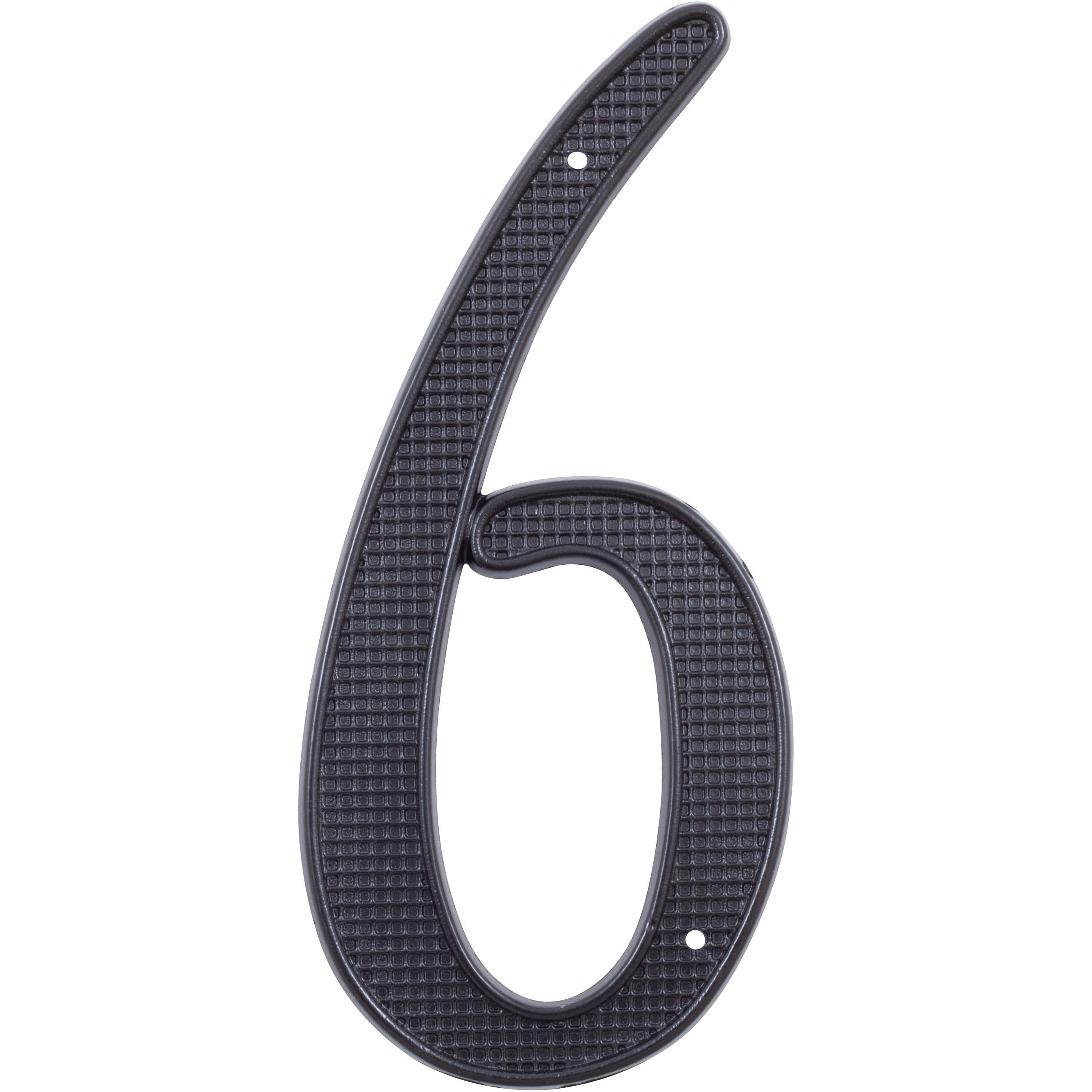 Traditional House Number, #6, 4 Inches, Matte Black by Stone Harbor ...