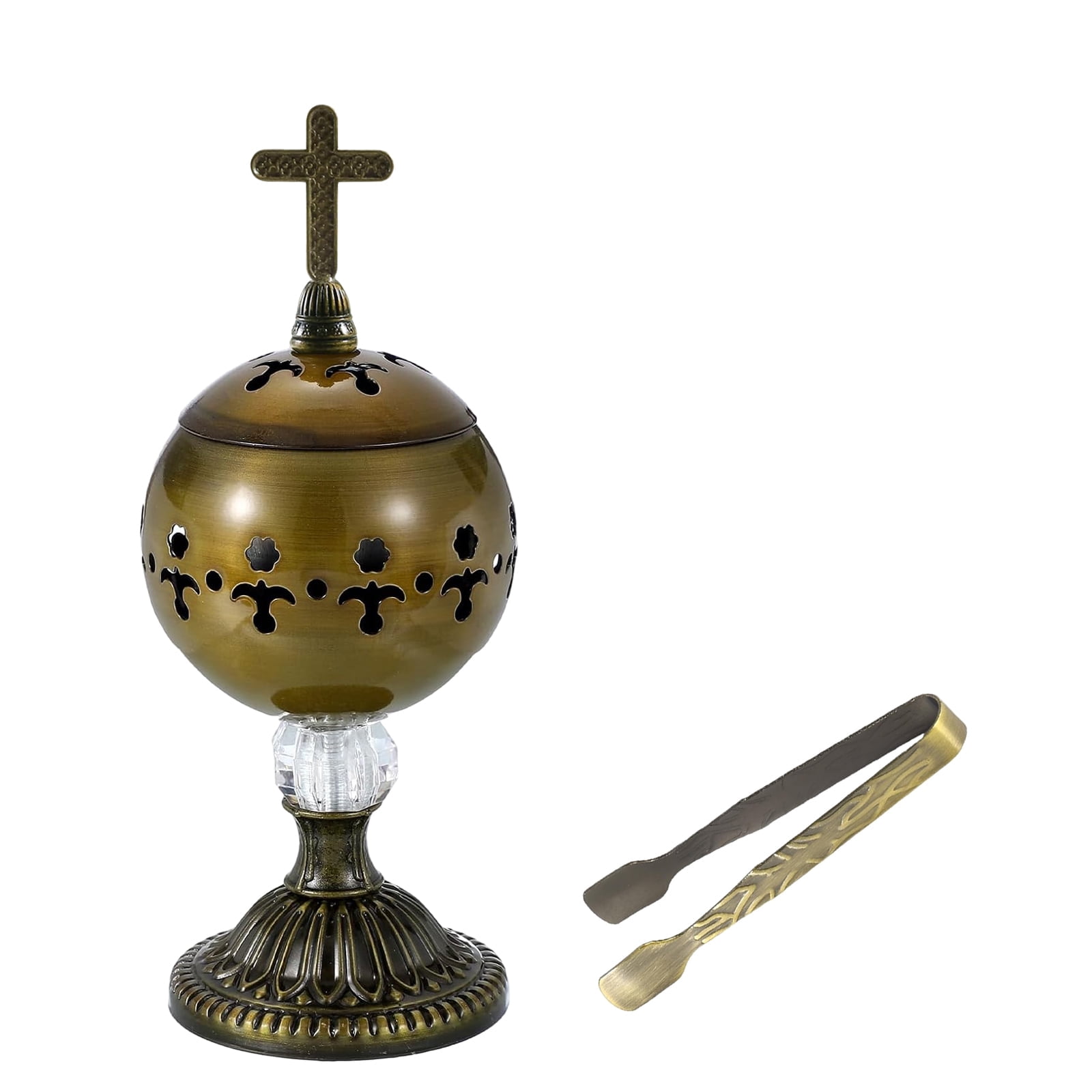 Traditional Incense Burner – Bronze Charcoal Censer with Clip ...