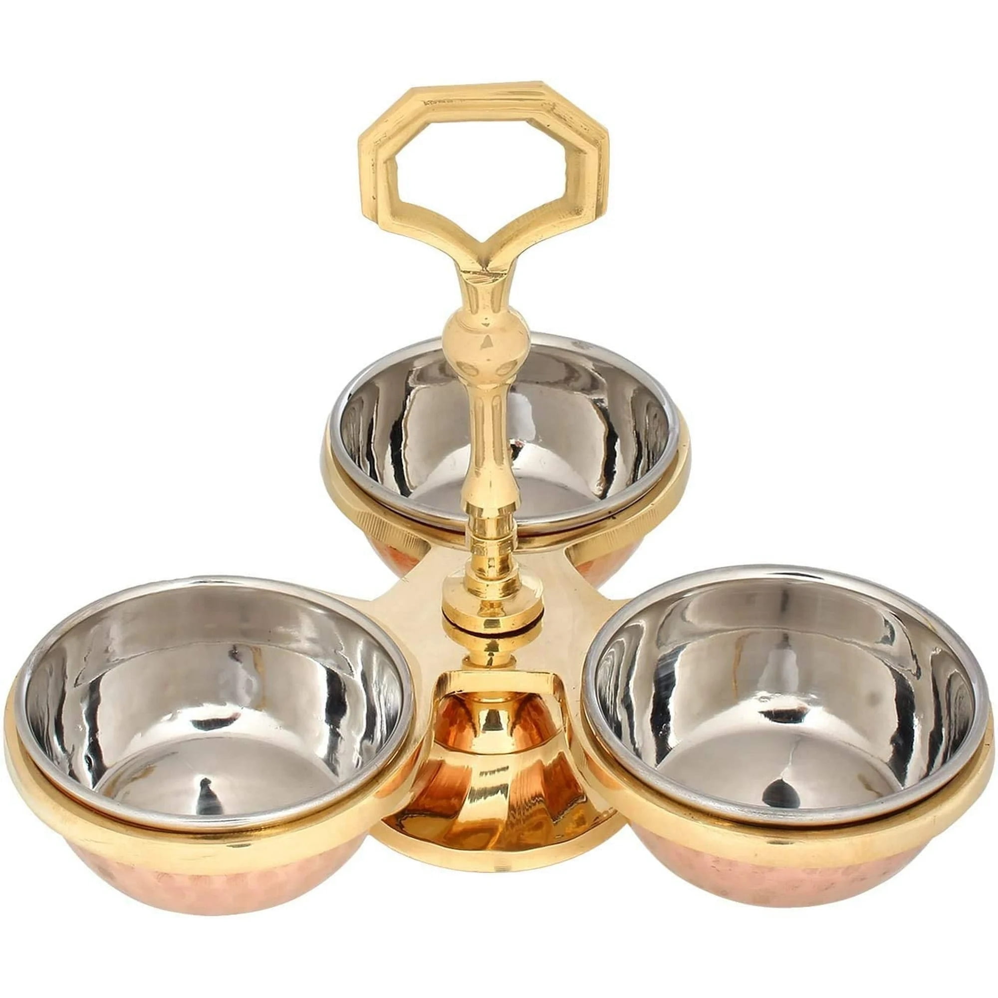 Traditional Indian Brass Pickle Holder Set Indian Pickle Serving Set ...