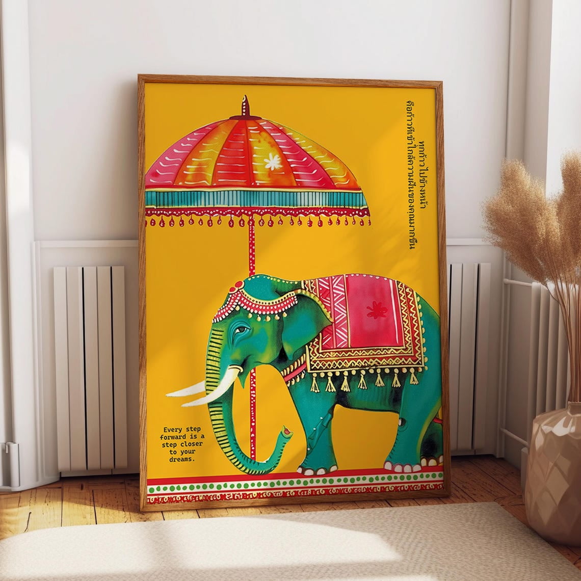Traditional Indian Elephant Print – Colorful Rajasthani Cultural Poster ...