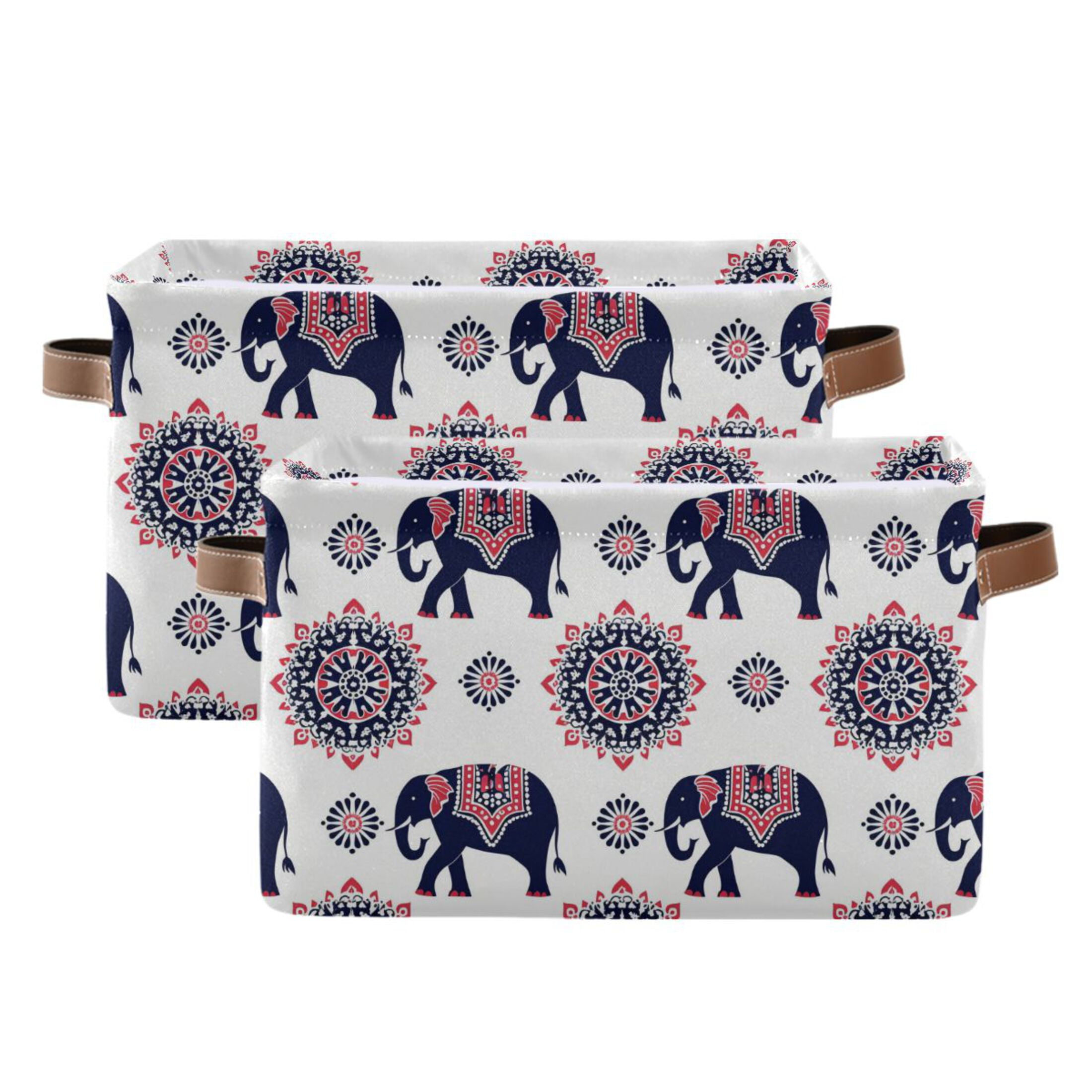 Traditional Indian Elephant Storage Bins with Handle Fabric Organizer ...
