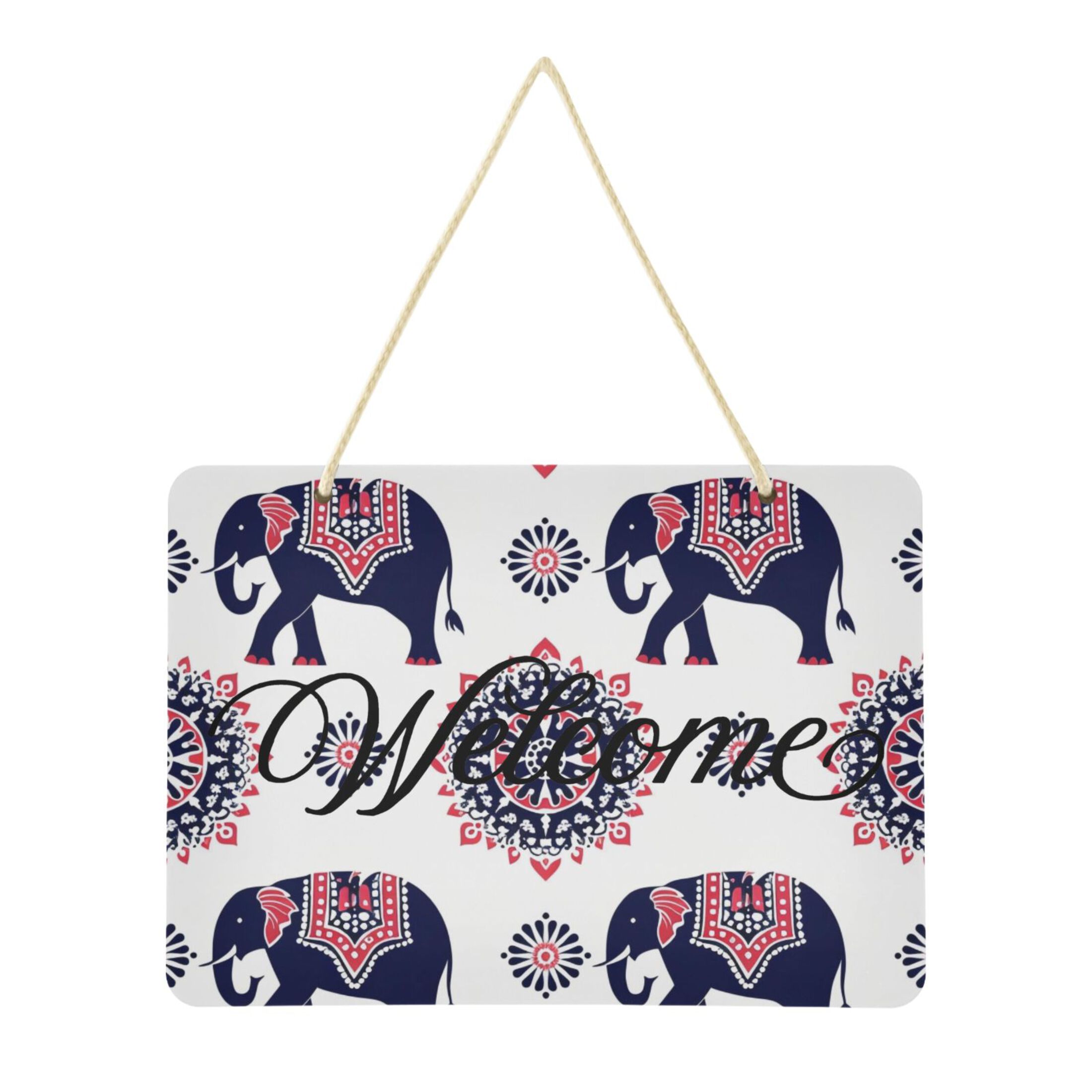 Traditional Indian Elephant Welcome Sign Front Door PVC 14x10 inch ...