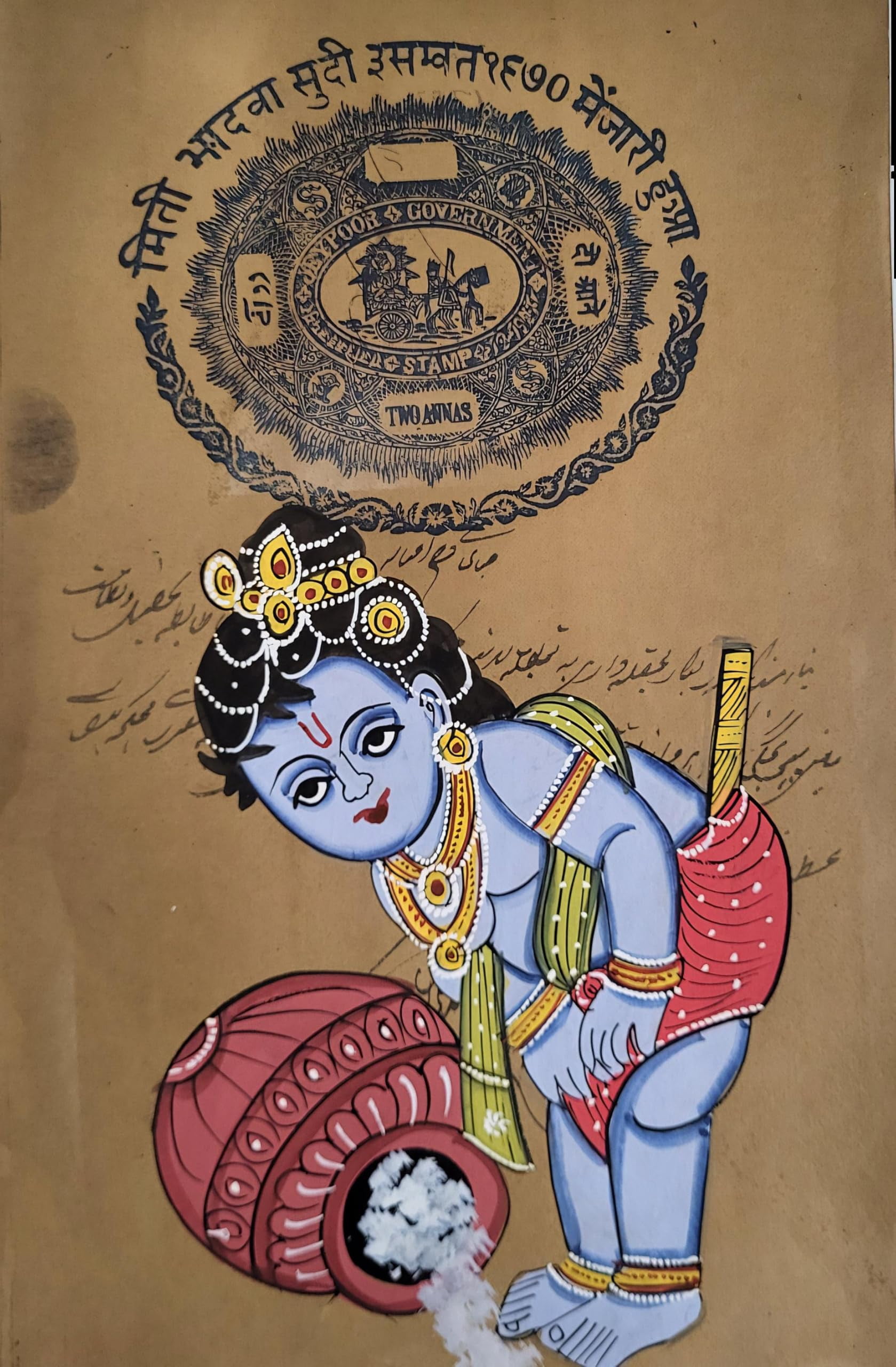 INSAIN - Traditional Indian Painting of Baby Krishna with Jaipur ...