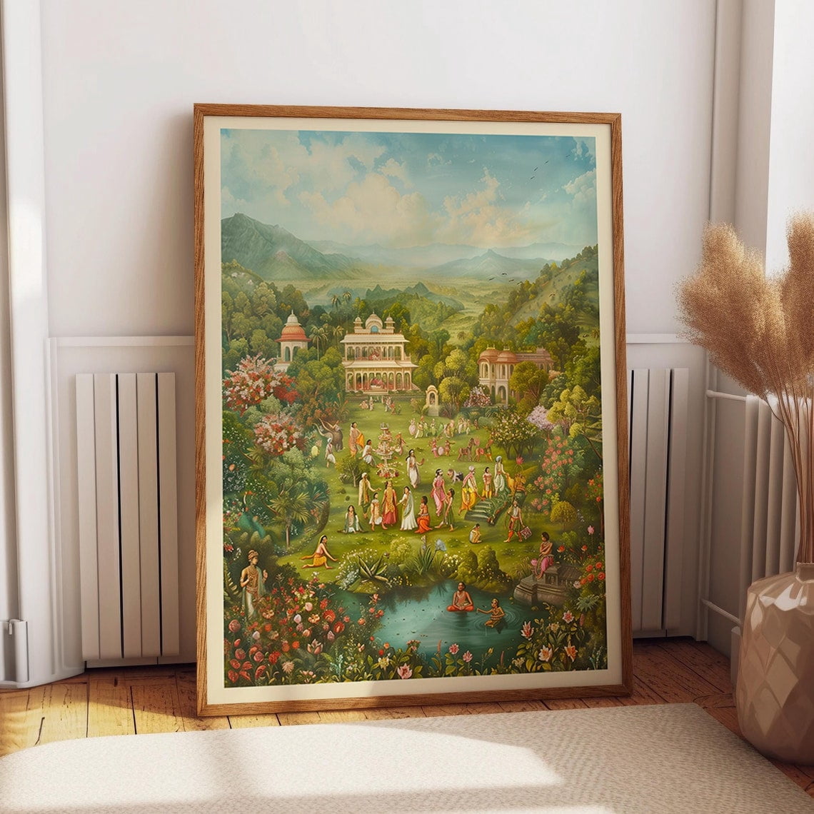 Traditional Indian Pichwai Wall Art - Enchanted Eden Garden Hindu Art ...