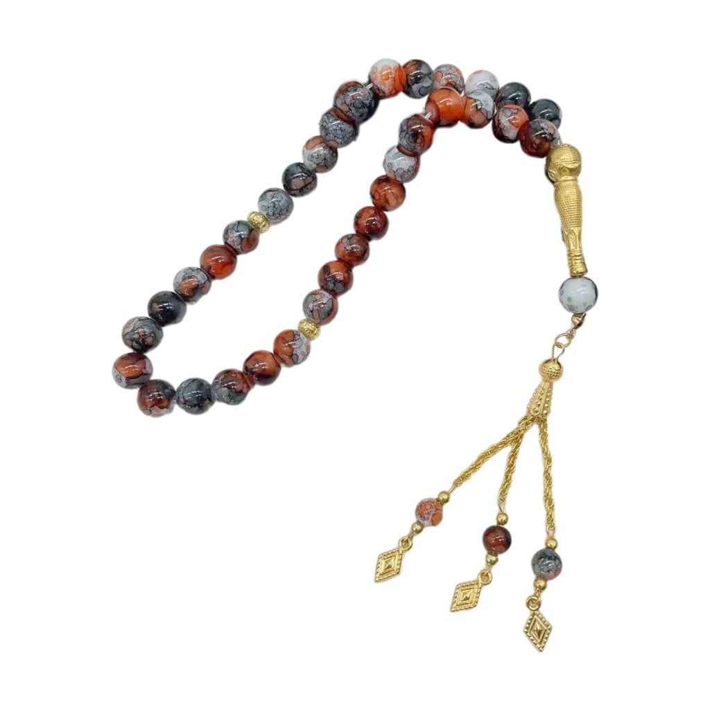 Traditional Islamic 33 Bead Tasbih Black Glass Prayer Bracelet for Men ...