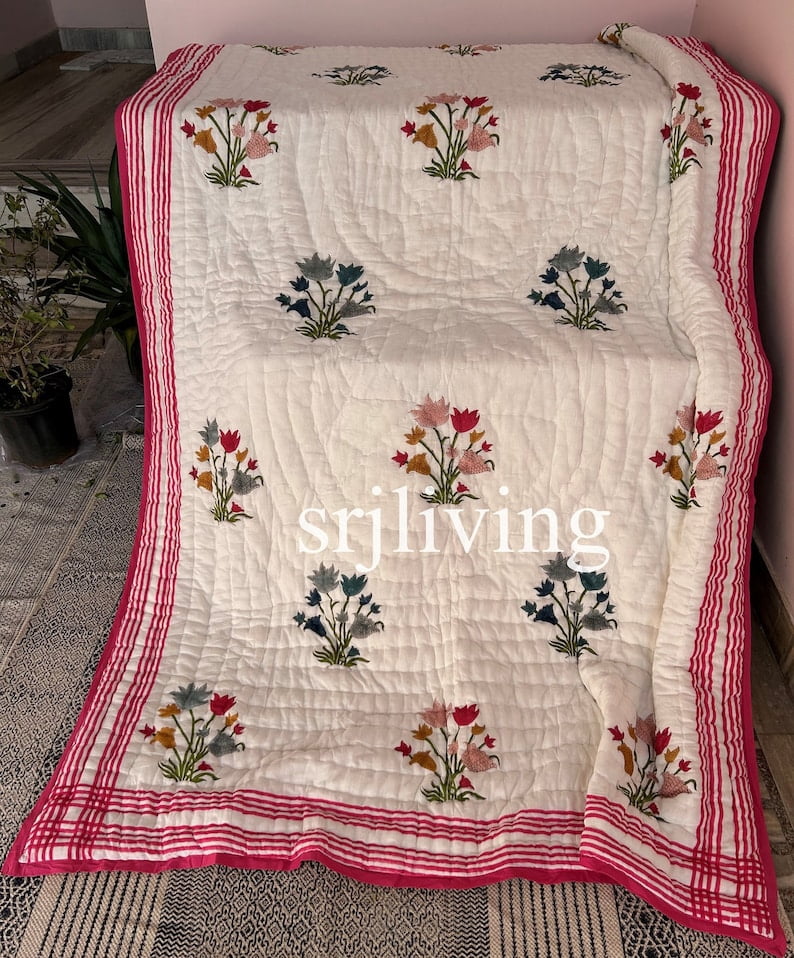 Srjliving Handmade Quilt, King Size Quilt, Queen Size Quilt Comforter ...