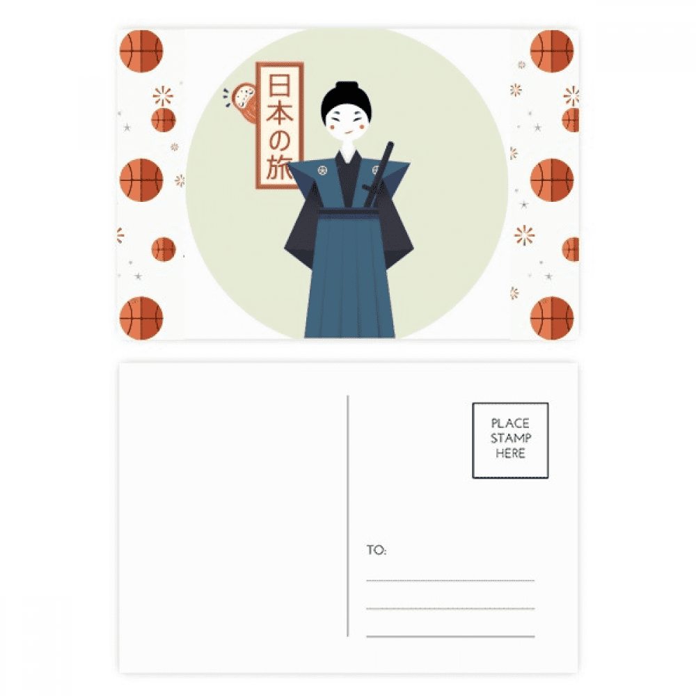 Traditional Japanese Ancient Bushi Basketball Postcard Set Thanks Card ...