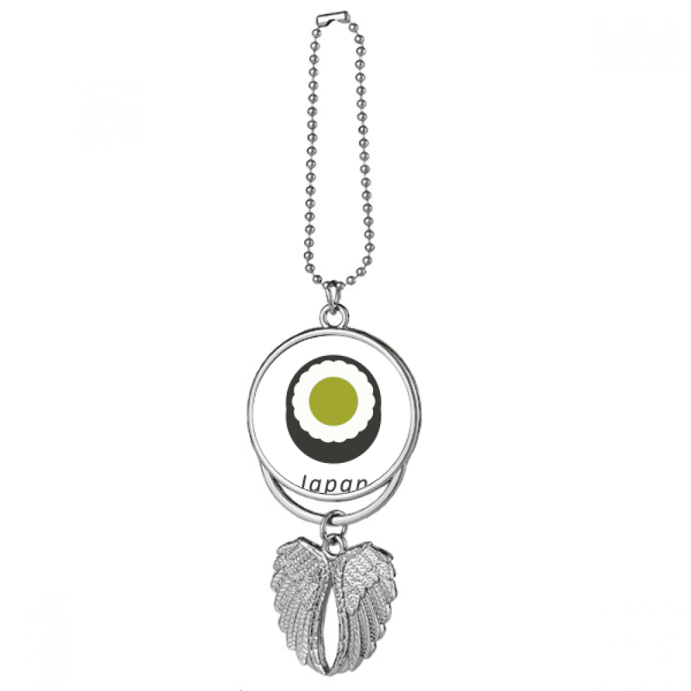 Traditional Japanese Black Maki Sushi Silver Wing Car Pendant ...