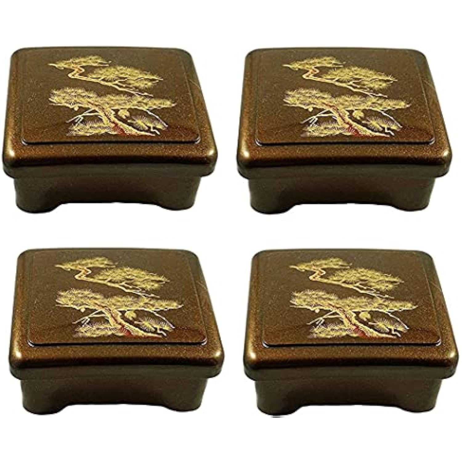 Traditional Japanese Lacquered Bento Box Set of 4 - Leakproof ...