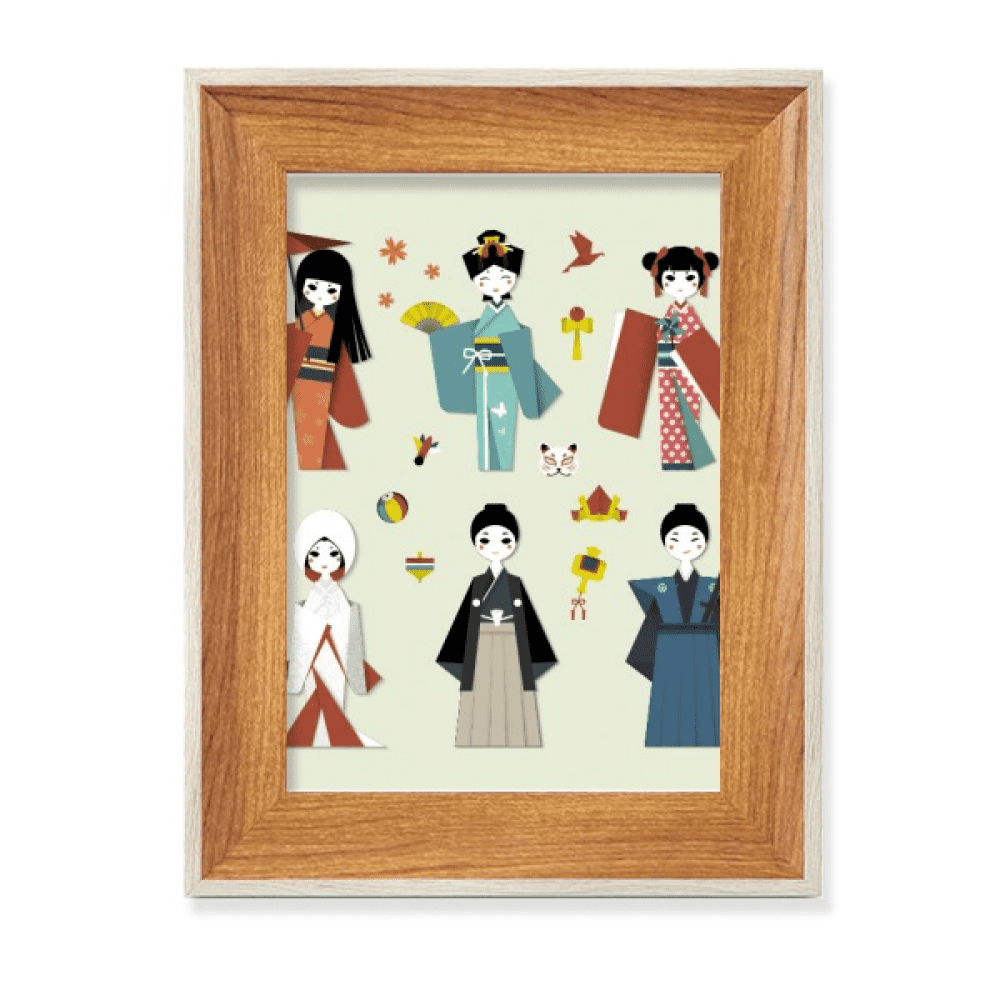 Traditional Japanese Local Girl Desktop Wooden Photo Frame Display ...