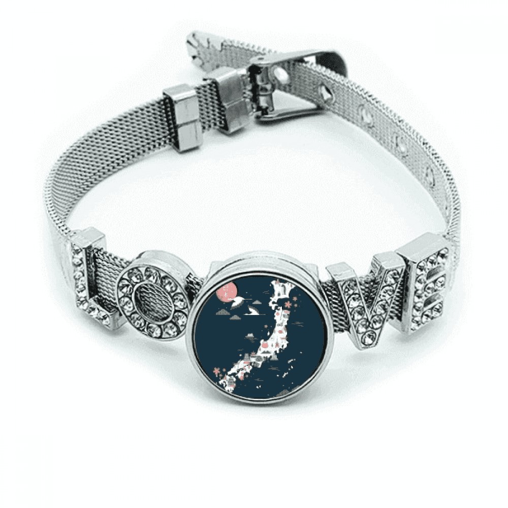 Traditional Japanese Local Special Map Bracelet Wristband Crystal Love ...
