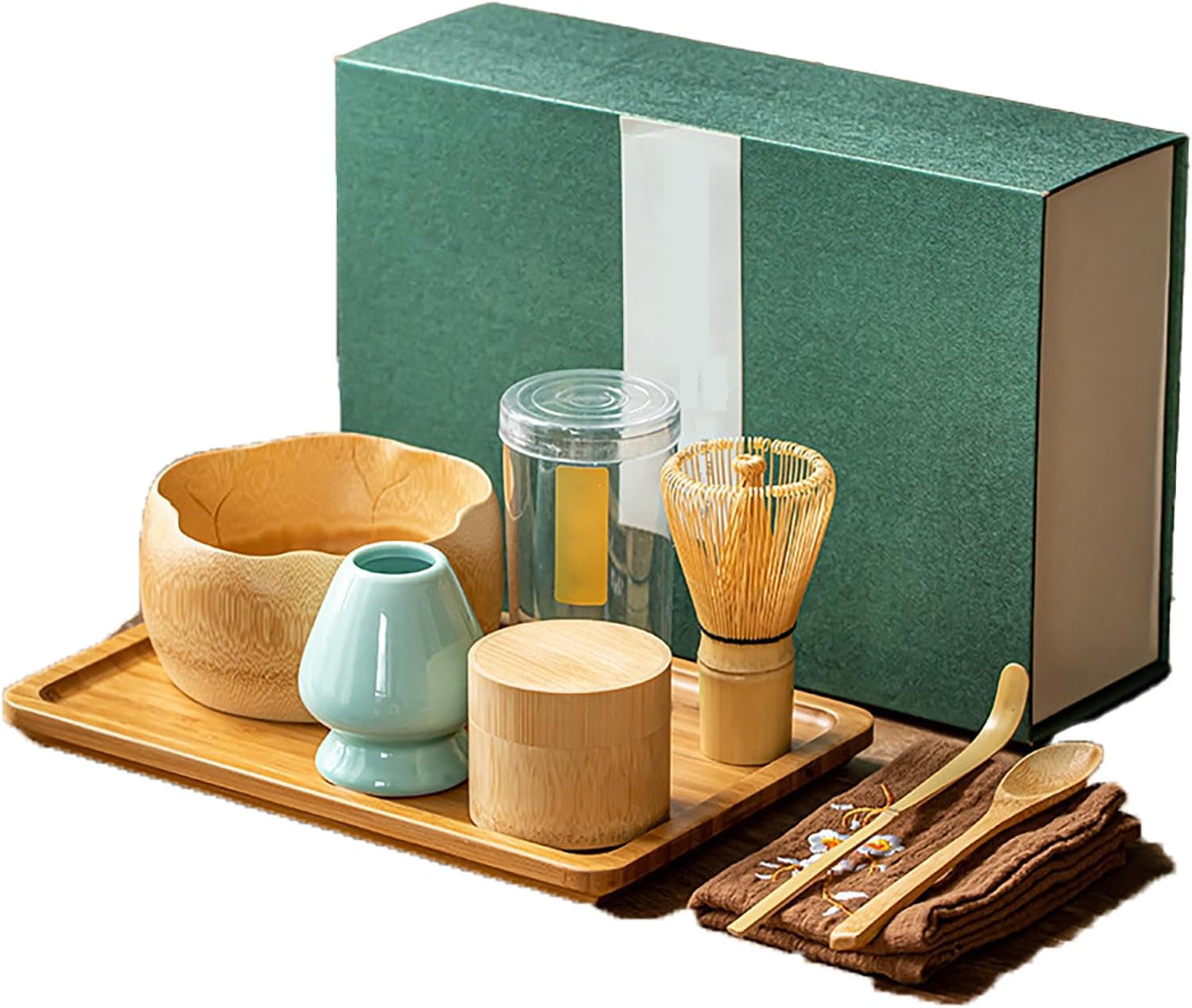 Traditional Japanese Matcha Tea Set, 8 Pcs Bamboo Matcha Whisk Set with ...