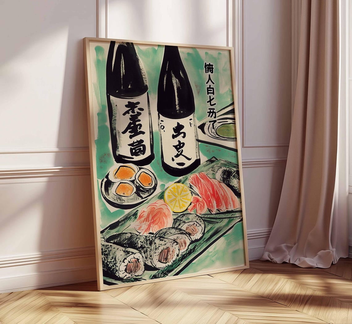 Traditional Japanese Sushi Food Poster, Japanese Cuisine Print, Kitchen ...