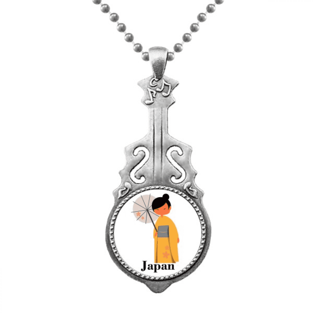 Traditional Japanese Women Dress Code Pendant Jewelry Music Guitar ...