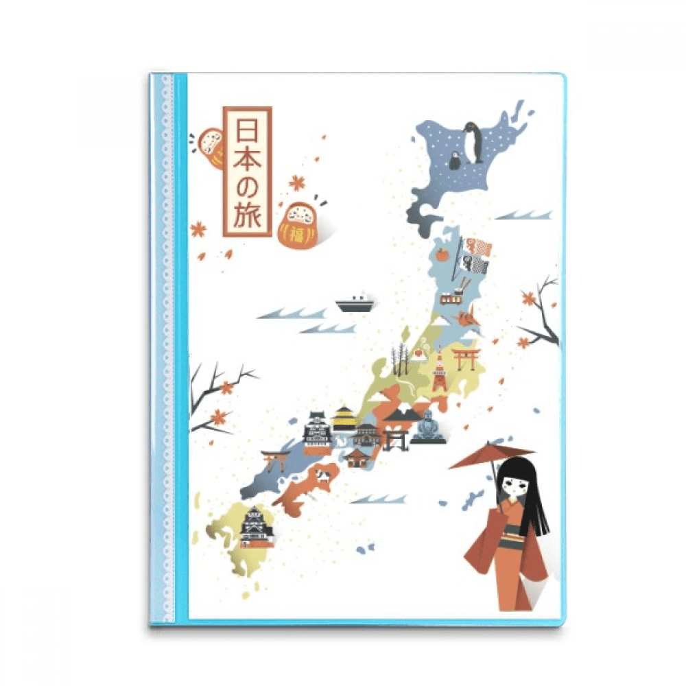Traditional Japanese local cultural Map Book Sheet Protectors Portfolio ...