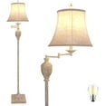 Traditional LED Floor Lamp with 350° Adjustable Swing Arm Lamp ...