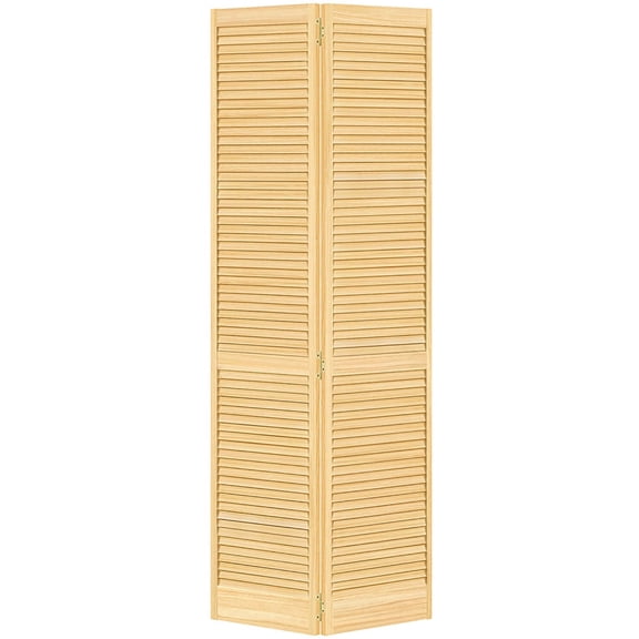 Kimberly Bay Traditional Louver White Solid Core Wood Bi-Fold Door ...