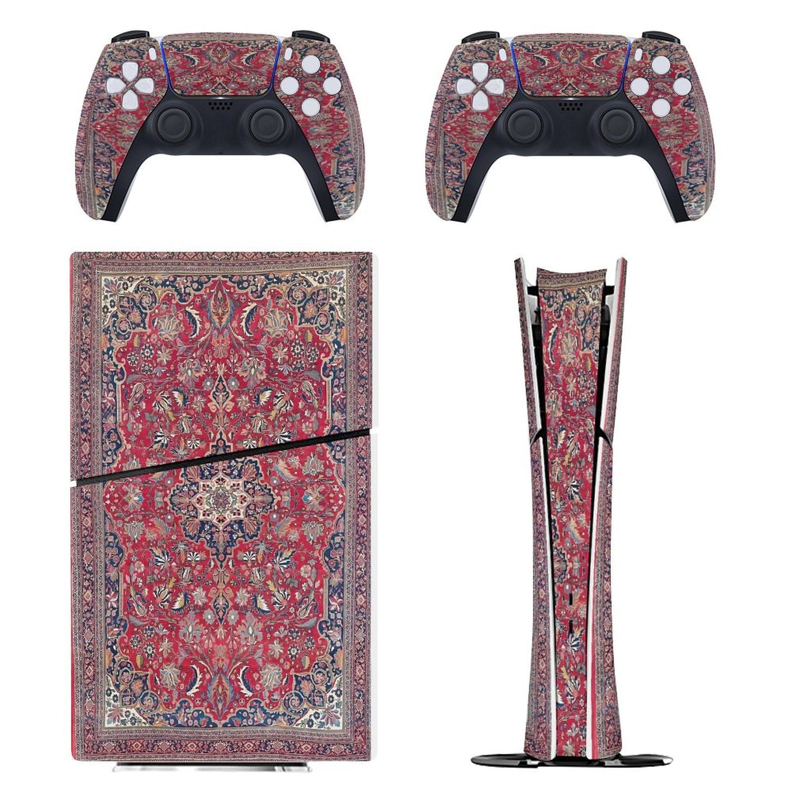 Traditional Luxury Dark Red PS5/PS5 Pro/PS5 Slim Digital Disc Skin Sticker For Console And ...