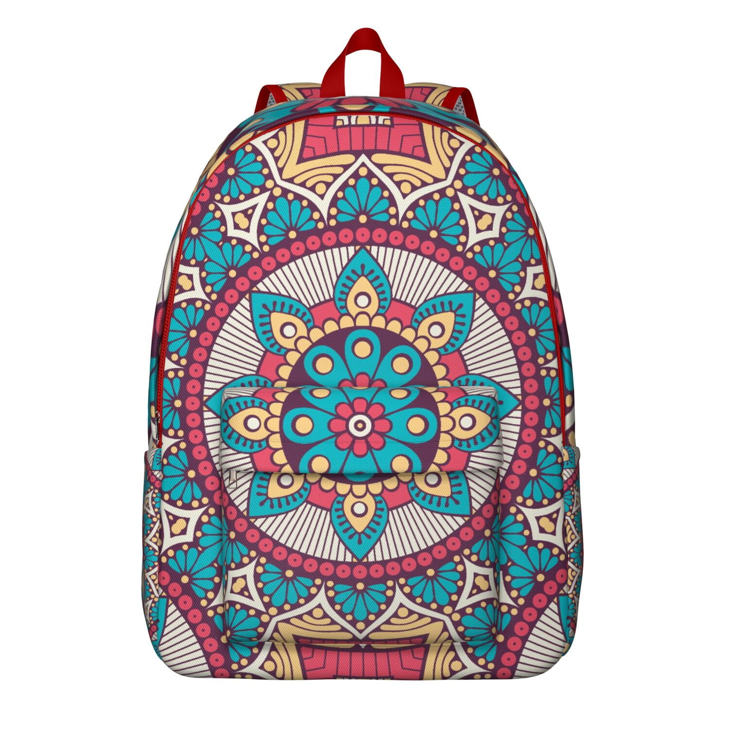 Traditional Mandala Backpack, Lightweight School Bag with Abstract Spiritual and Zen Motifs ...