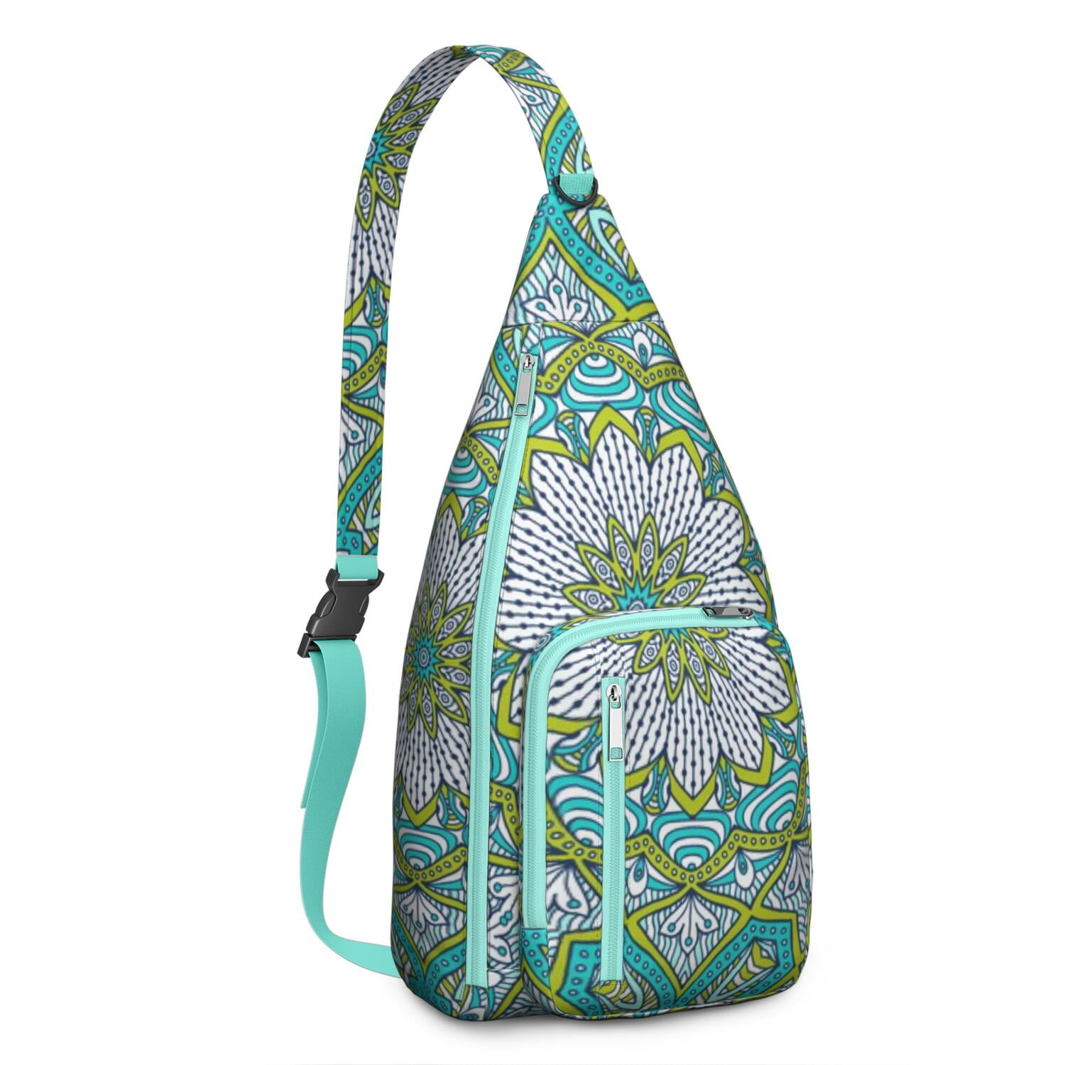 Traditional Mandala Chest Bag - Folk Art Inspired Sling Backpack with ...