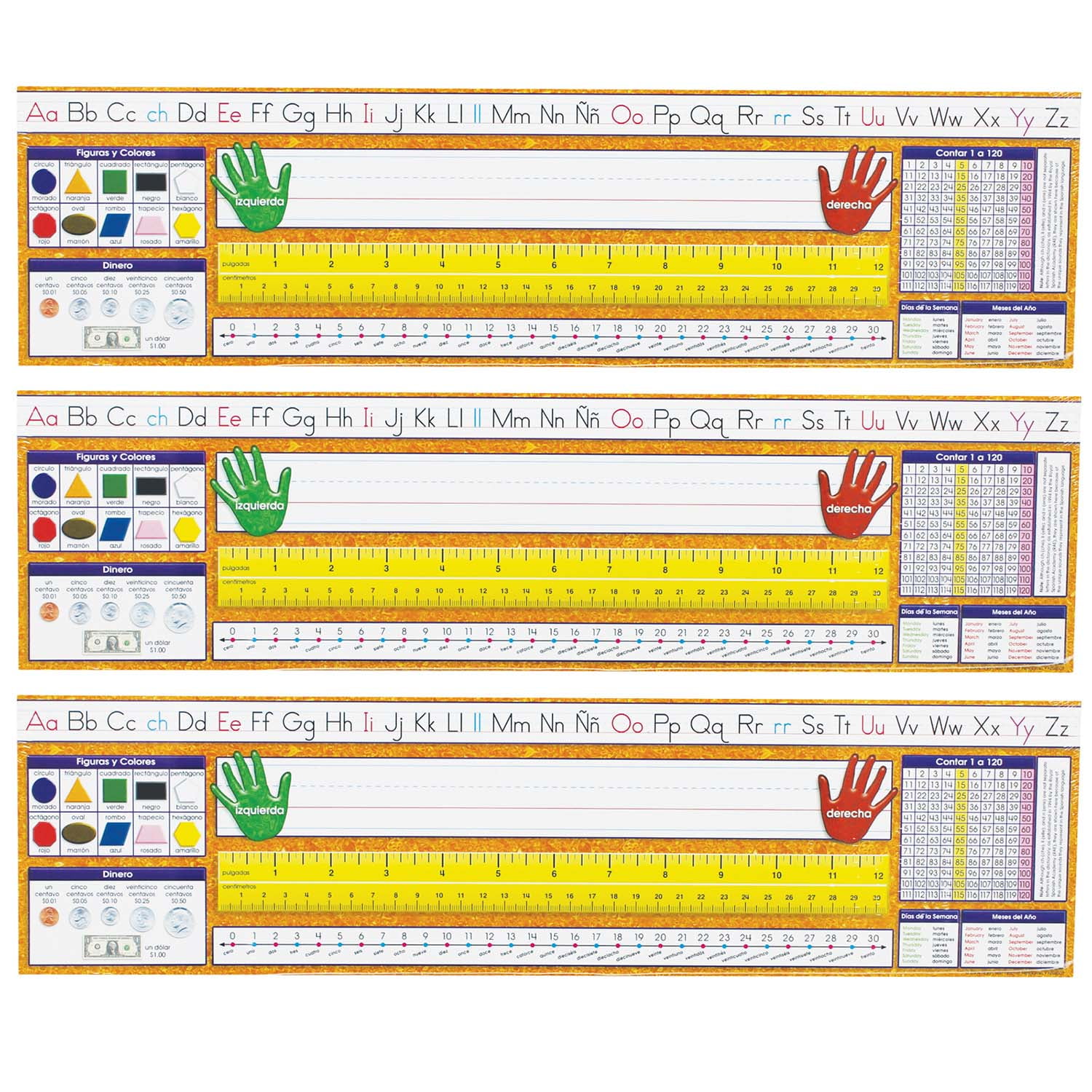 North Star Teacher Resources Traditional Manuscript Spanish Desk Plates ...