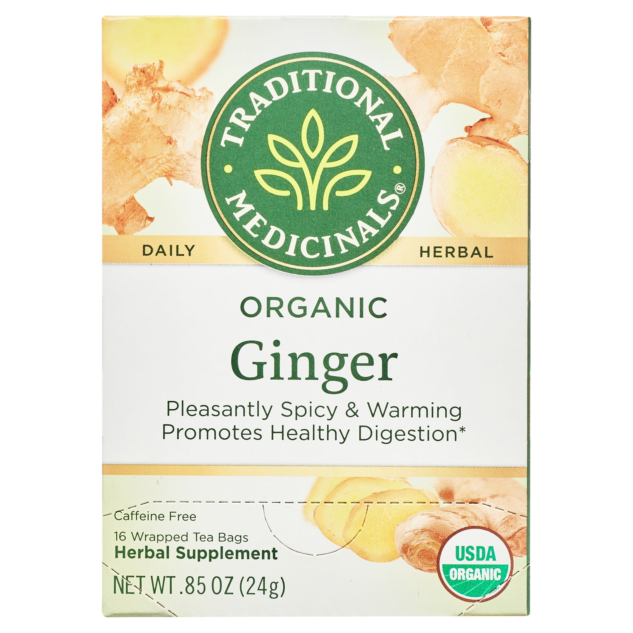 Traditional Medicinal Ginger, Organic Tea Bags, 16 Count - Walmart.com