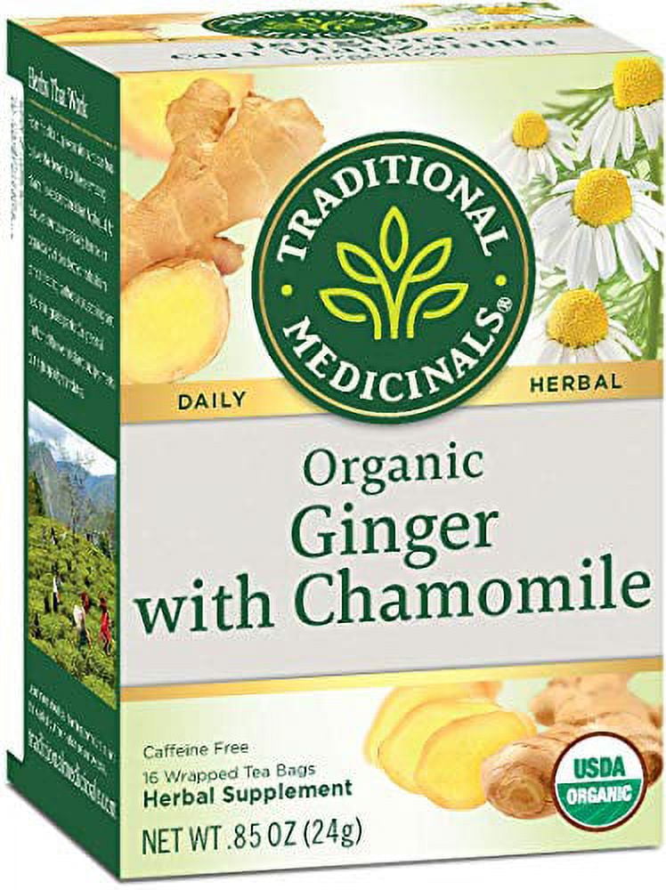 Traditional Medicinal Organic Ginger With Chamomile Tea - 16 Bags ...