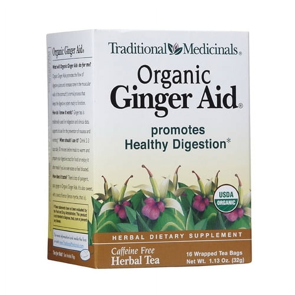 Traditional Medicinals Caffeine Free Organic Ginger Aid Herbal Tea Bags ...