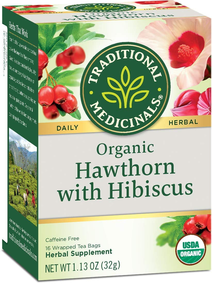 Traditional Medicinals Hawthorn with Hibiscus Herbal Tea Organic, 16 CT ...