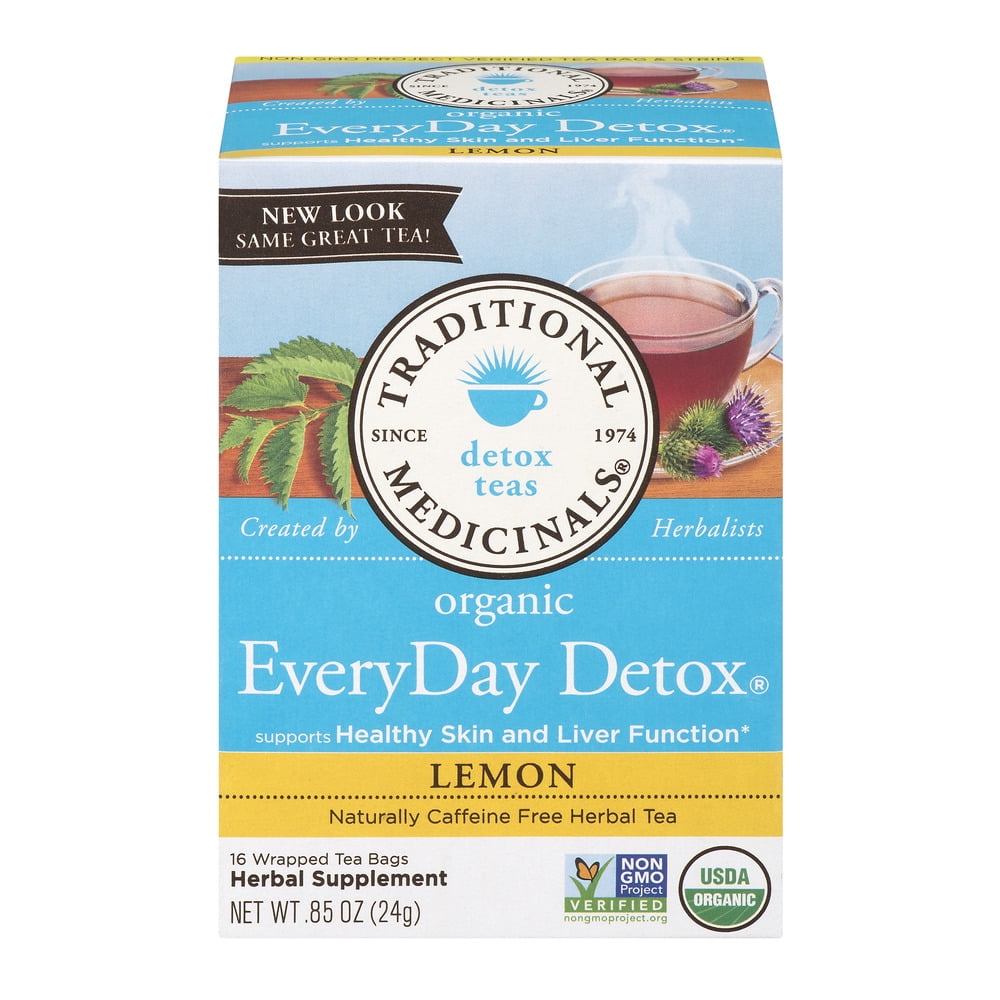 Traditional Medicinals Lemon Everyday Detox Herbal Tea, 16 Tea Bags ...