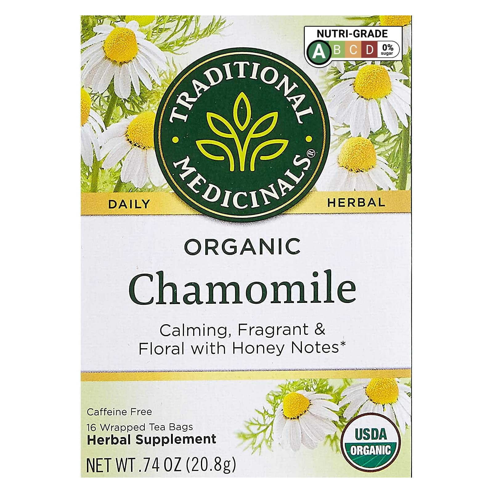 Traditional Medicinals Organic Chamomile Herbal Tea, 16 Count - Walmart.com
