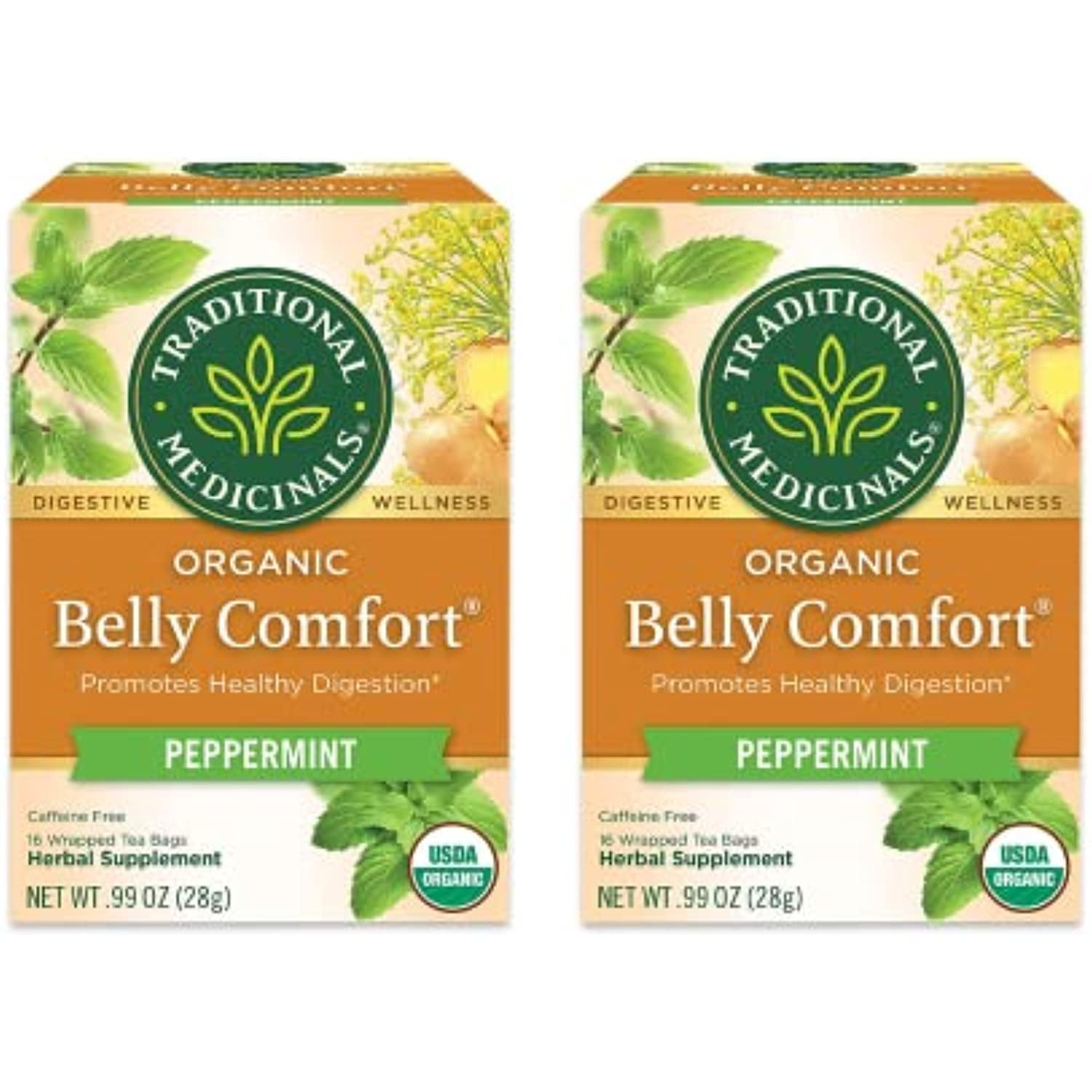 Traditional Medicinals Organic Digestive Tea, Belly Comfort, Peppermint ...