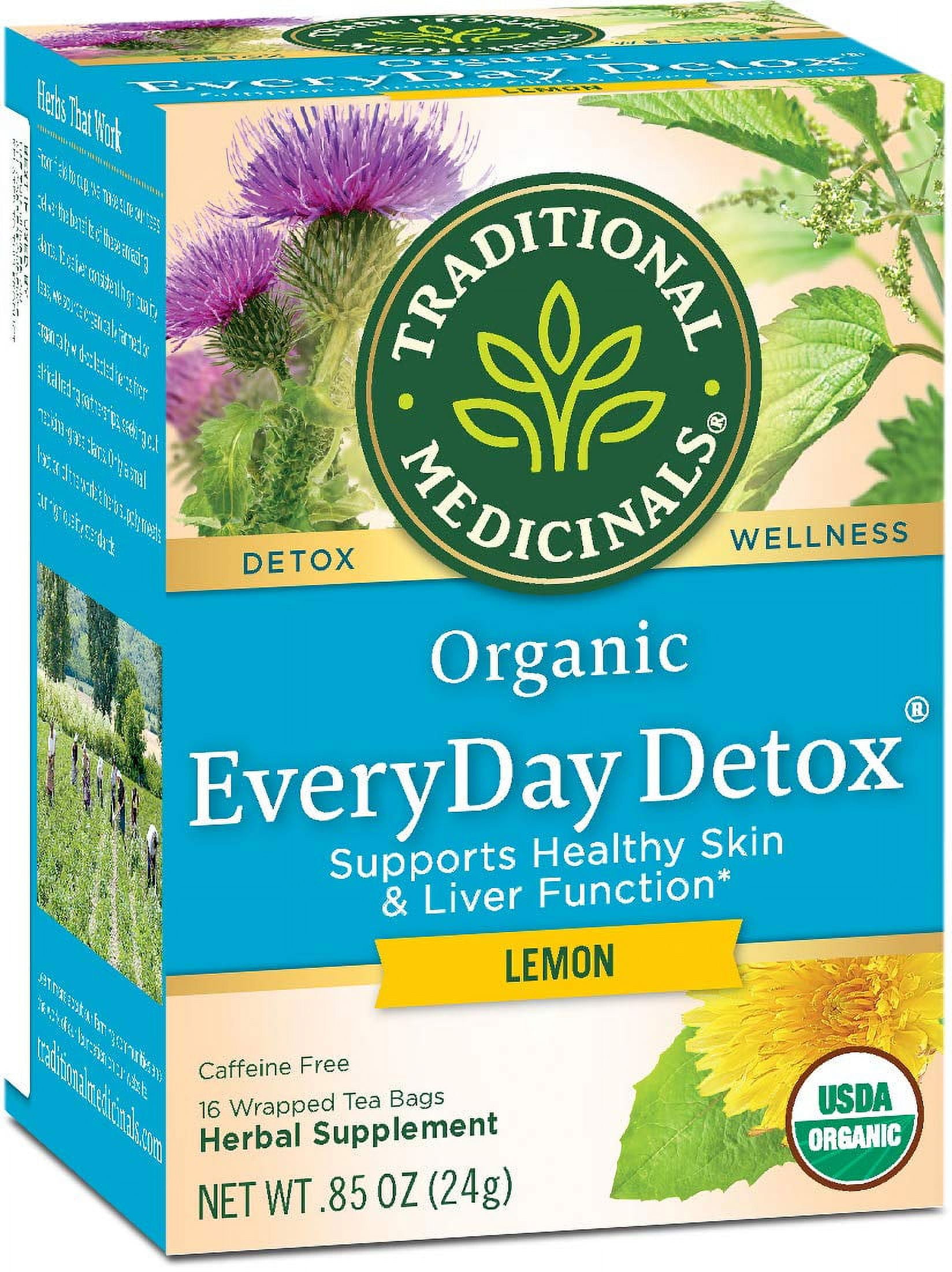 Pack of 2 Traditional Medicinals Organic EveryDay Detox Lemon Herbal Tea, Supports Healthy Skin ...