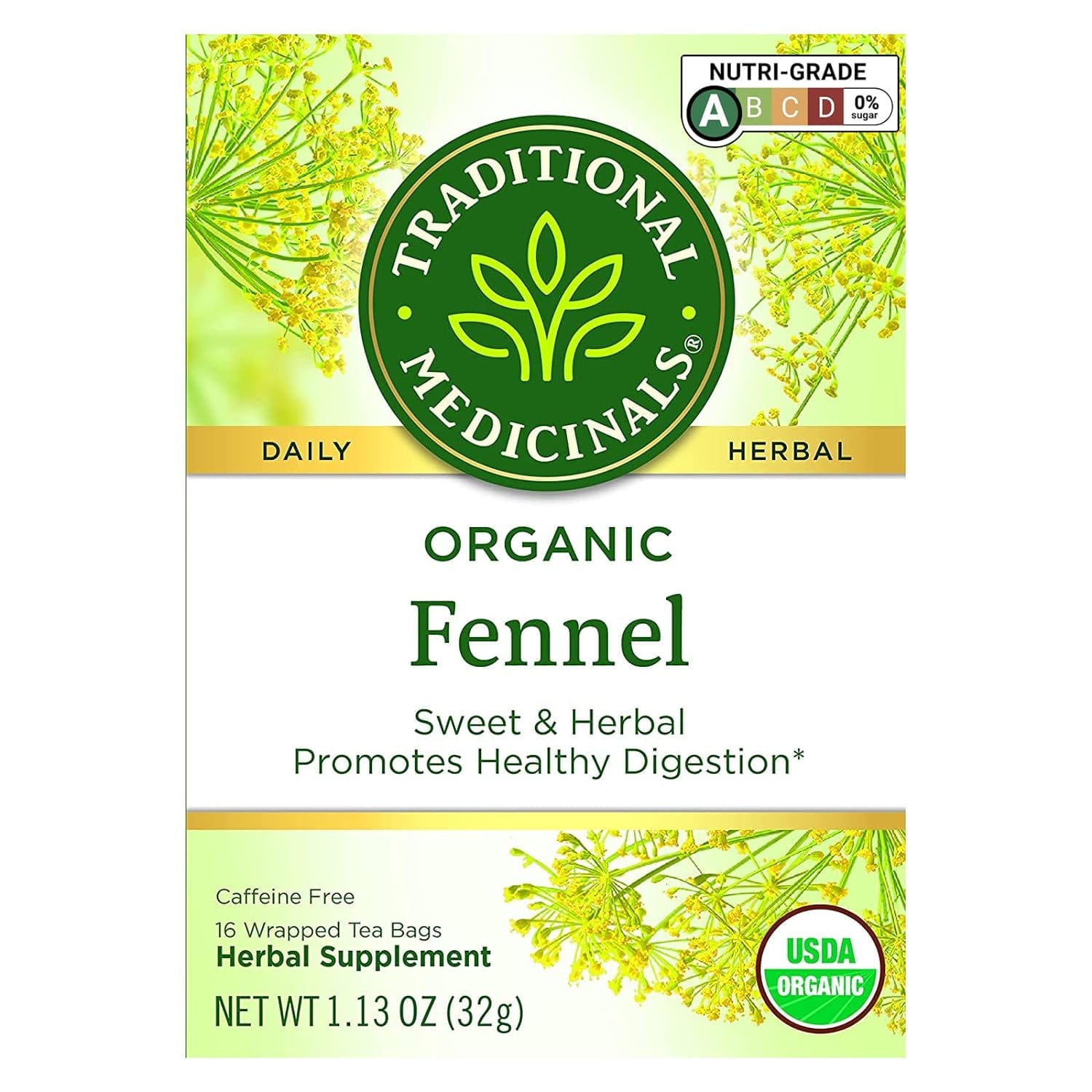 Traditional Medicinals Organic Fennel Herbal Tea, Promotes Digestive ...