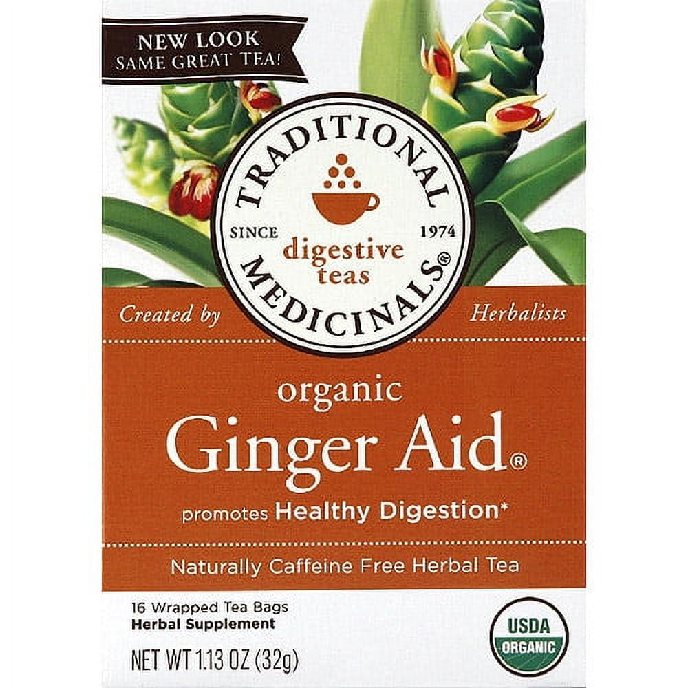 Traditional Medicinals Organic Ginger Aid Caffeine Free Herbal Tea, 1. ...