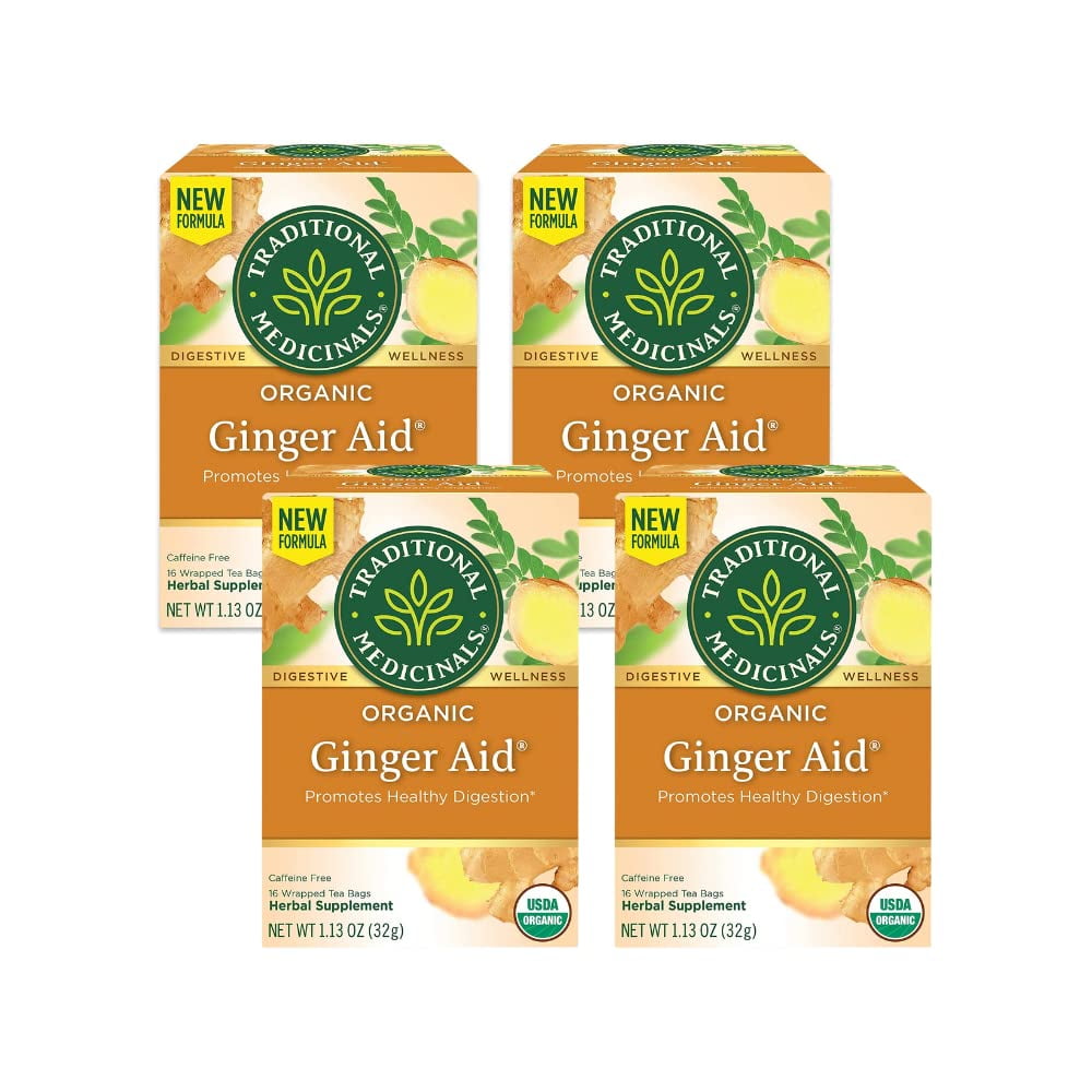 Traditional Medicinals Organic Ginger Aid Herbal Tea, Promotes Healthy ...
