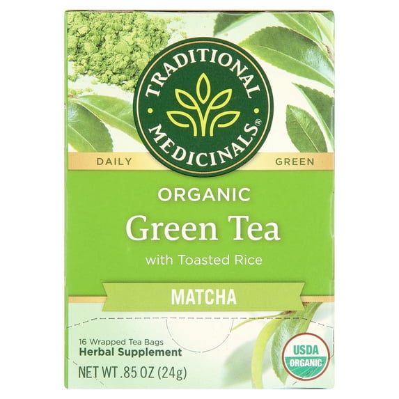 Traditional Medicinals Organic Green Tea Matcha with Toasted Rice Tea ...