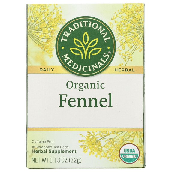 Traditional Medicinals Organic Fennel Herbal Tea, Non-GMO, Caffeine ...